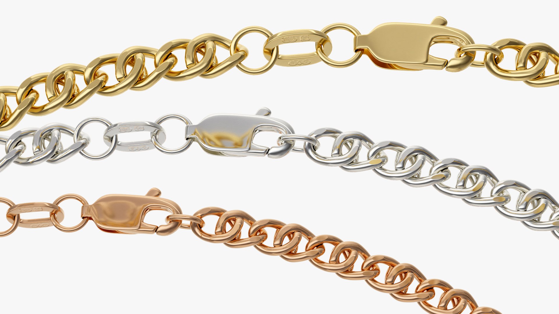 Chain Necklace NL009-0.8 3D model - TurboSquid 1732217