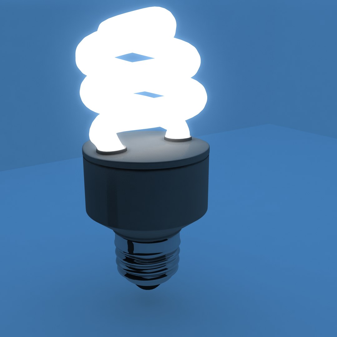 3d Cfl Light Bulb Model