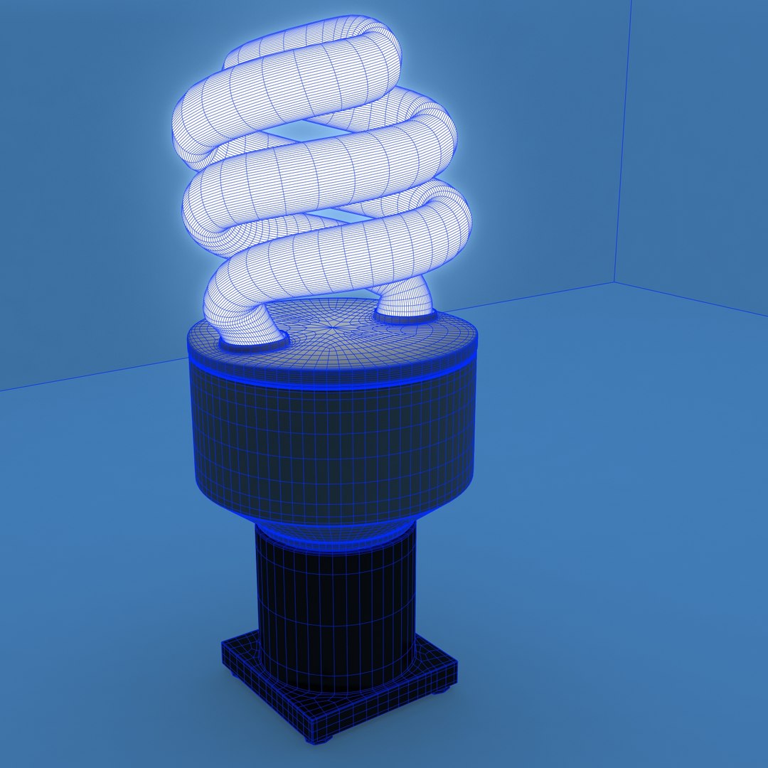 3d Cfl Light Bulb Model