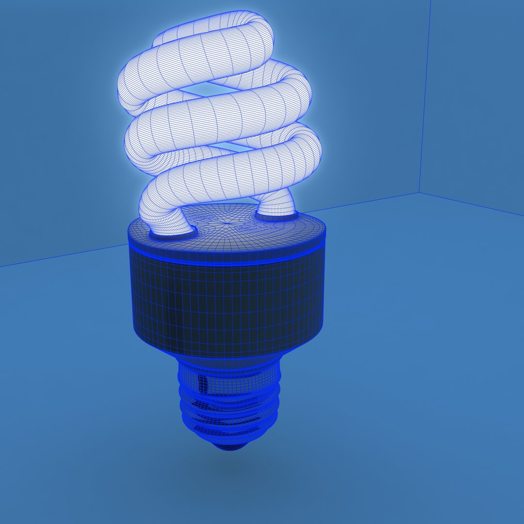 3d Cfl Light Bulb Model