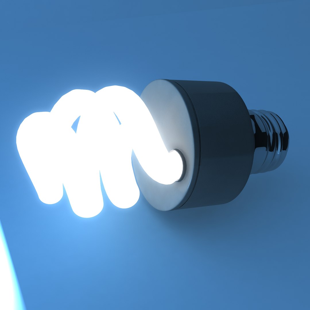 3d Cfl Light Bulb Model