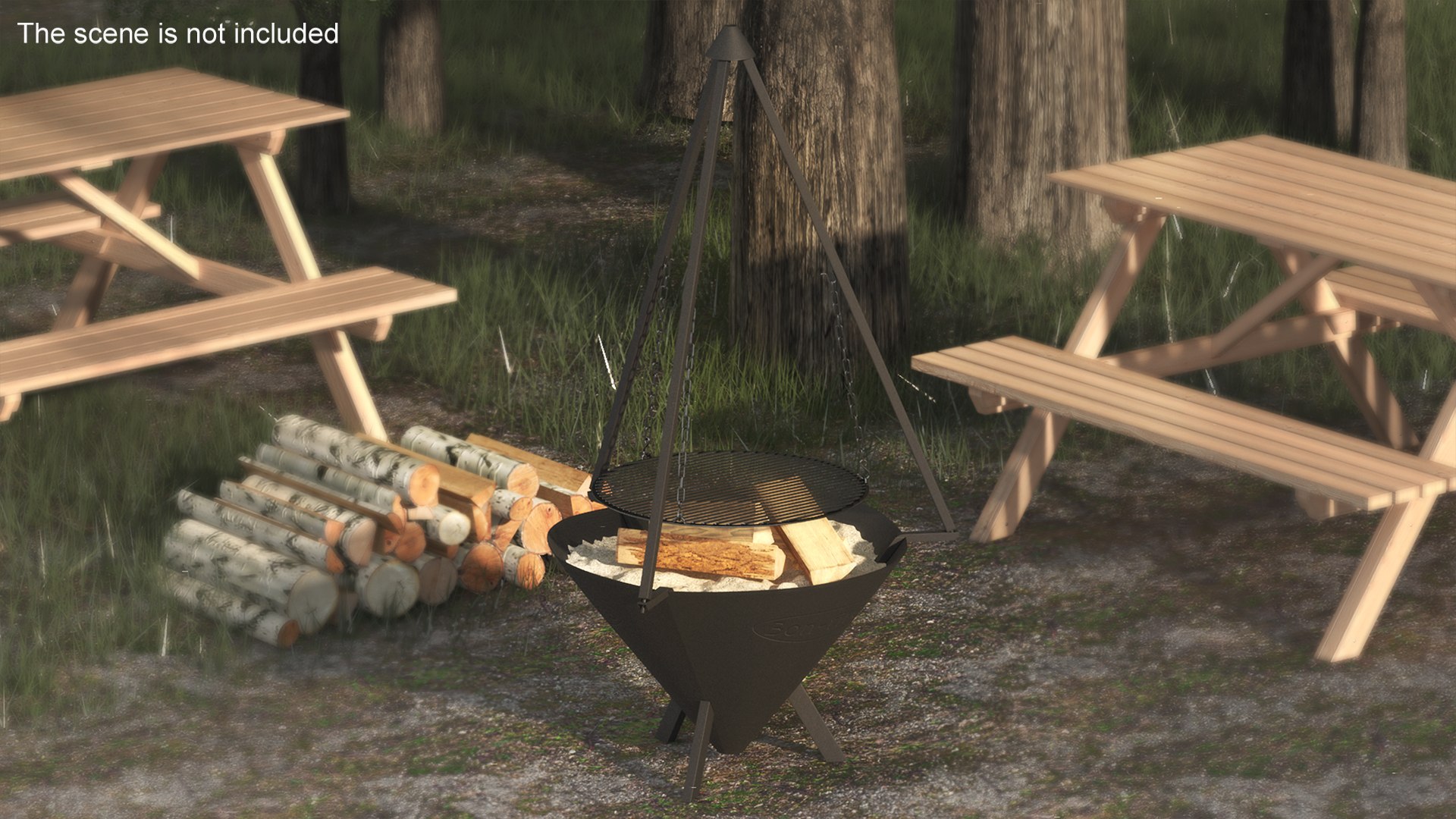 3D Cone Shaped Fire Pit With Grill - TurboSquid 2139742