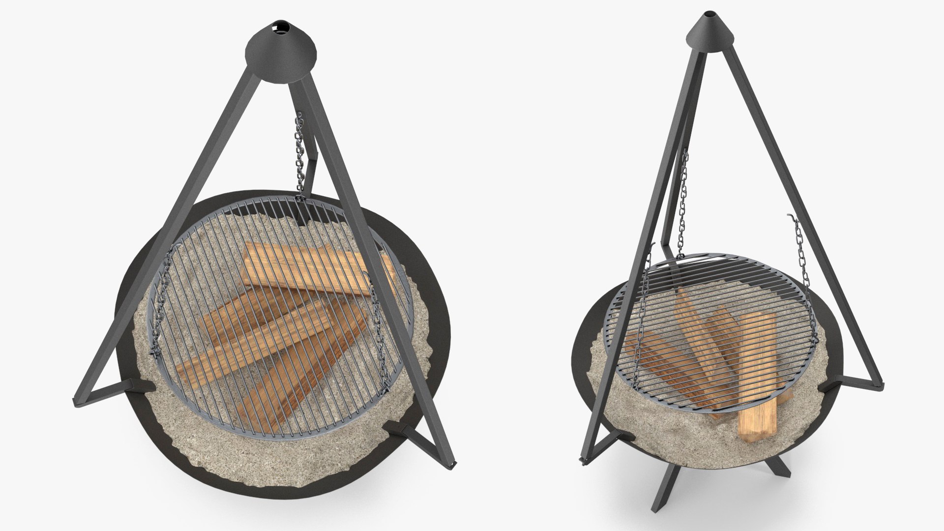 3D Cone Shaped Fire Pit With Grill - TurboSquid 2139742