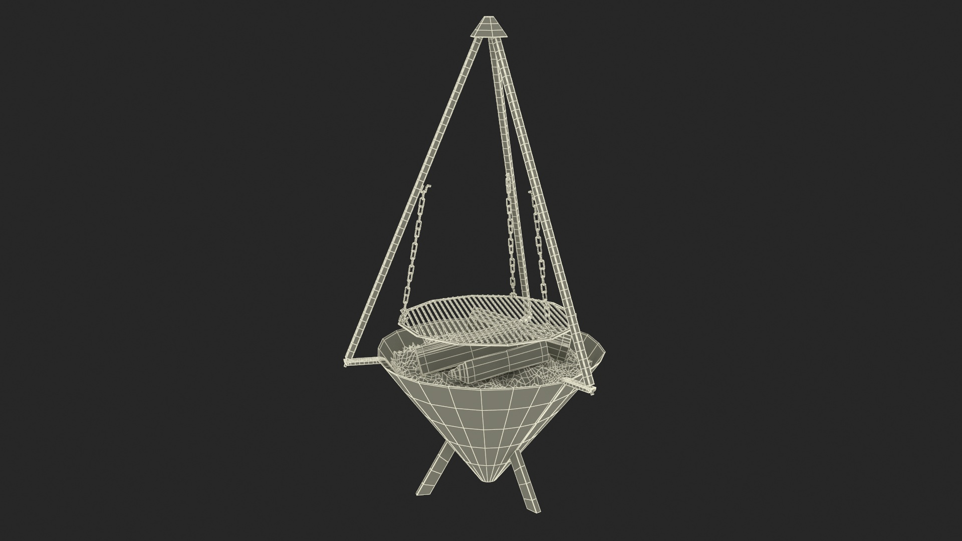 3D Cone Shaped Fire Pit With Grill - TurboSquid 2139742