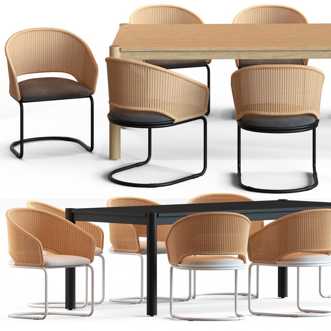 Globewest Weaver Cantilever Chair And Linea Oslo Table 3D Model - TurboSquid 2184602