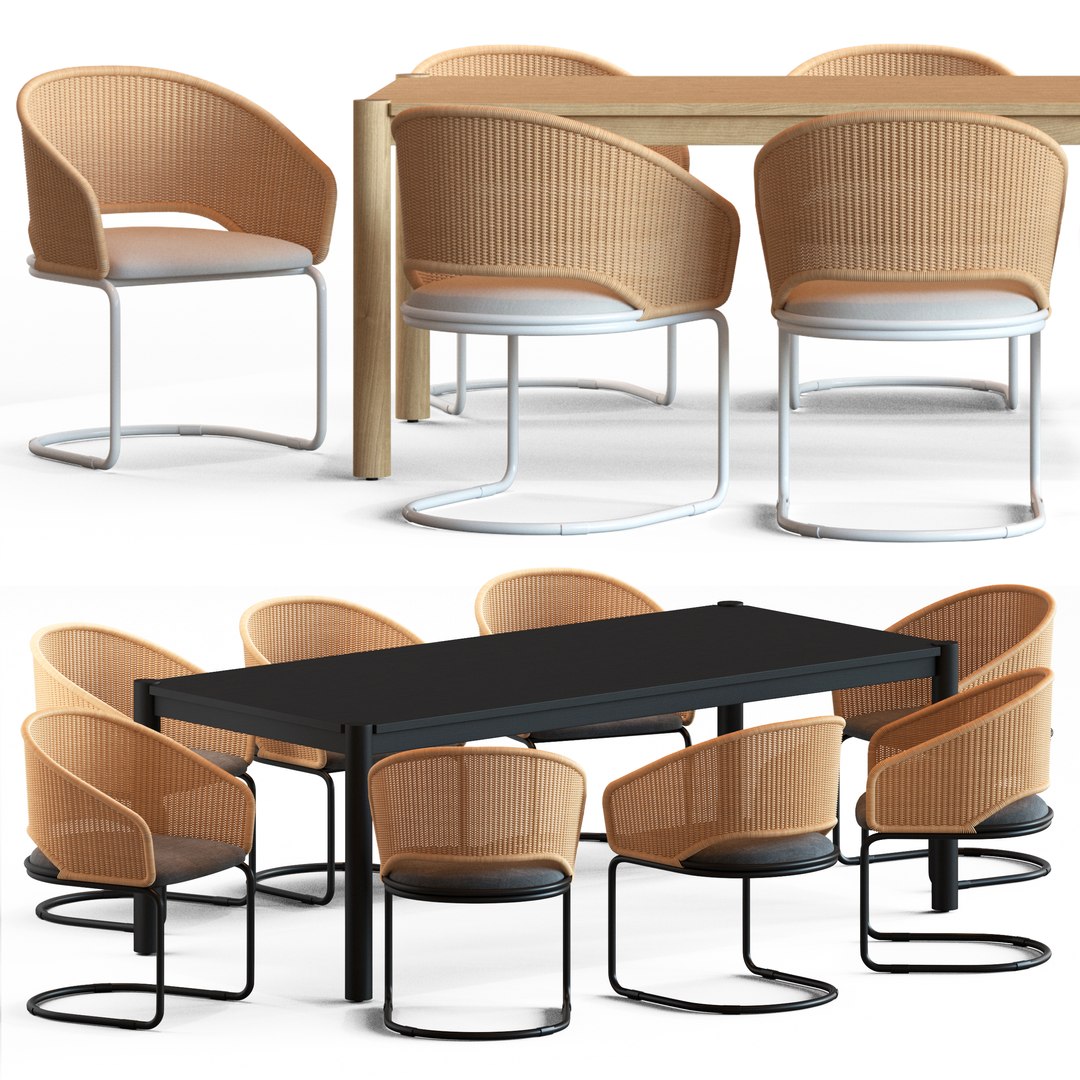 Globewest Weaver Cantilever Chair And Linea Oslo Table 3D Model - TurboSquid 2184602