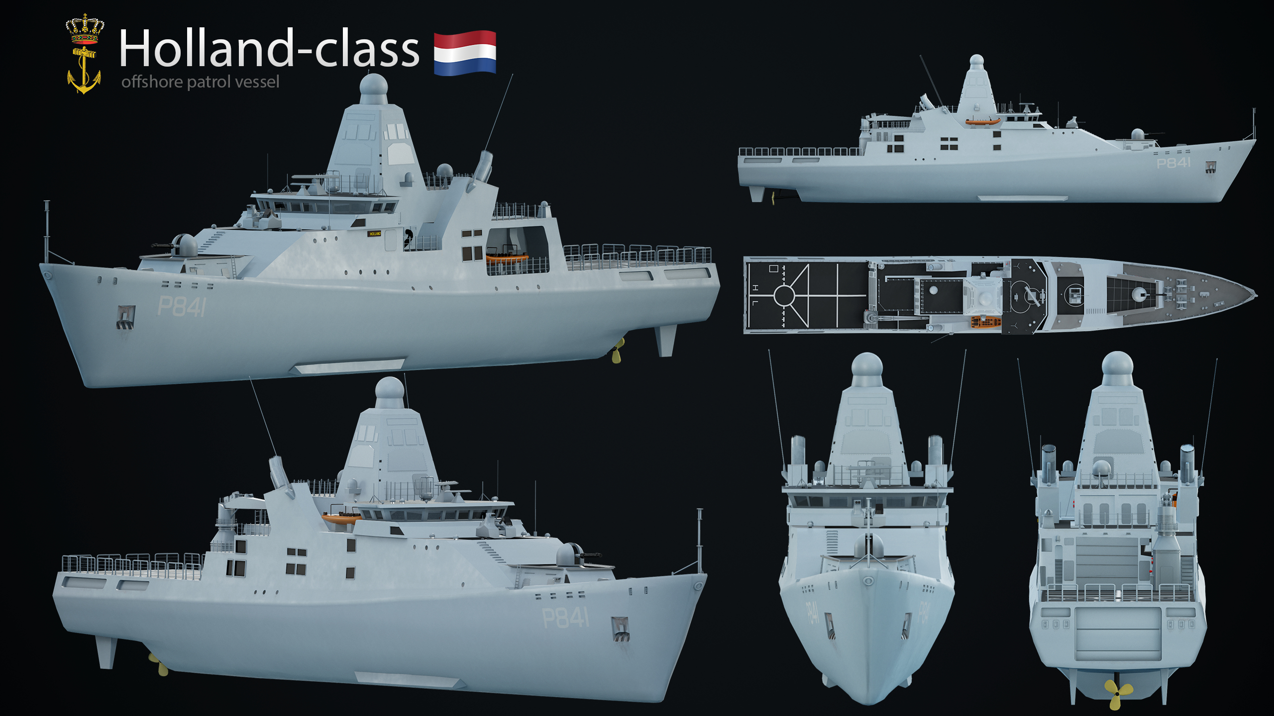Holland-Class Offshore Patrol Vessel 3D model - TurboSquid 1772715