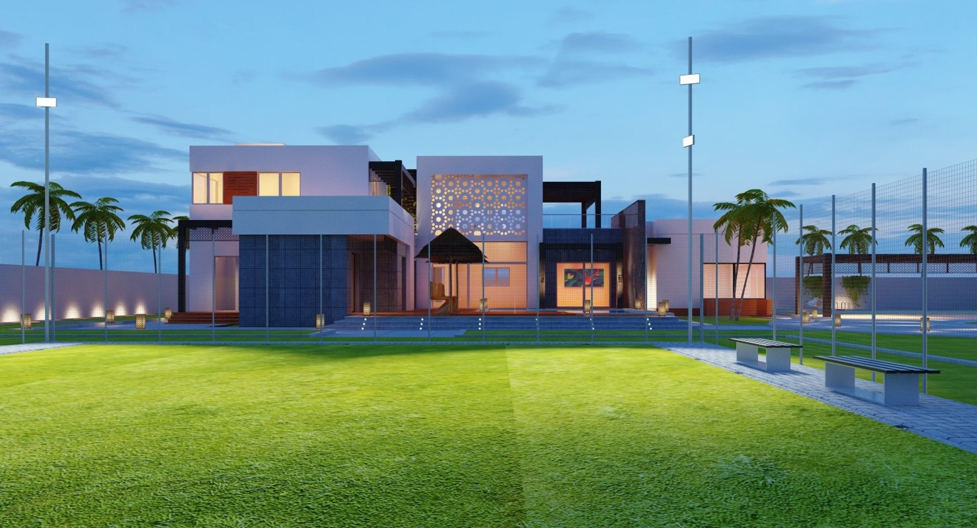 3D Real Villas Night Shot - TurboSquid 1286415