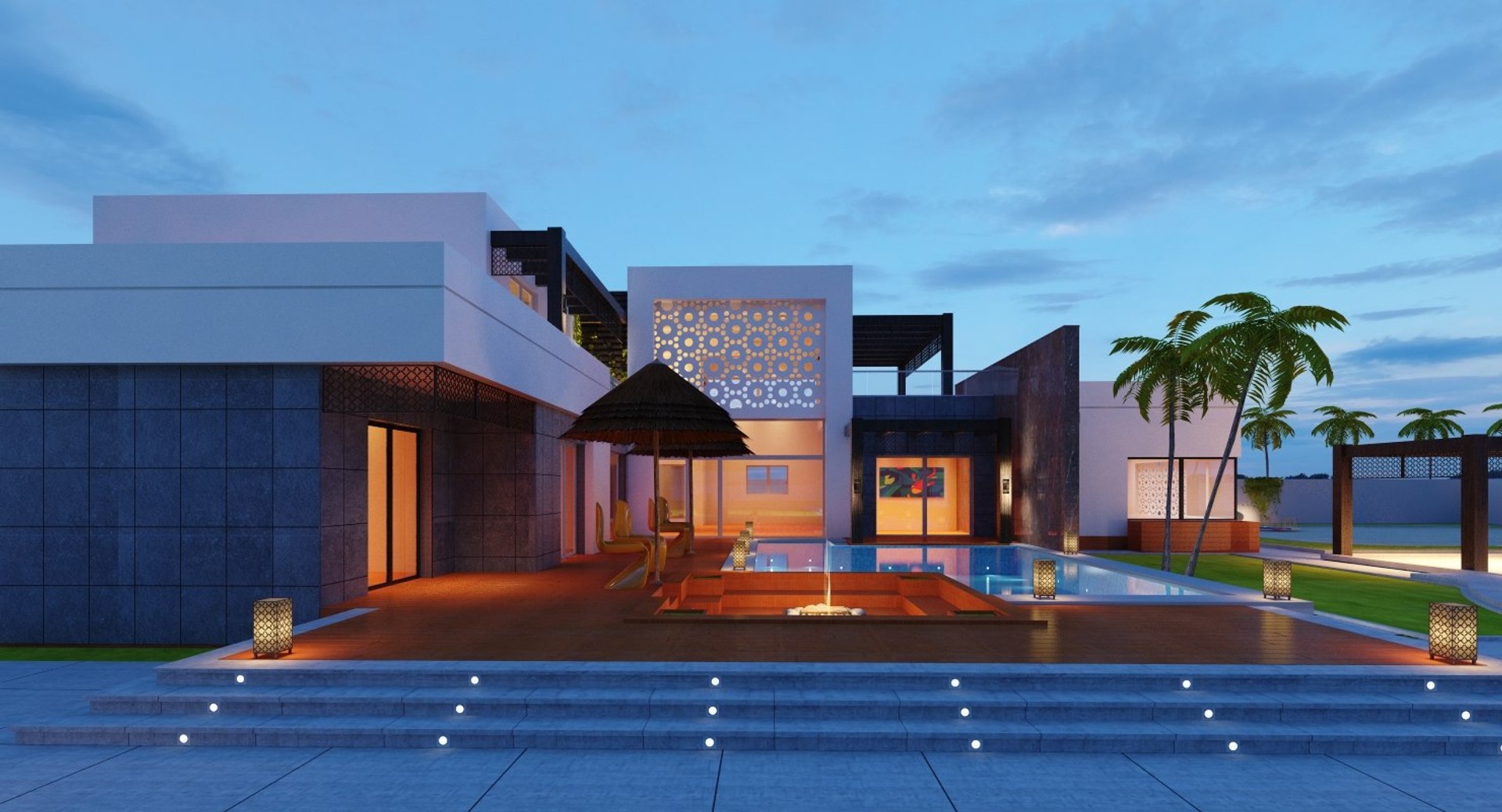 3D Real Villas Night Shot - TurboSquid 1286415