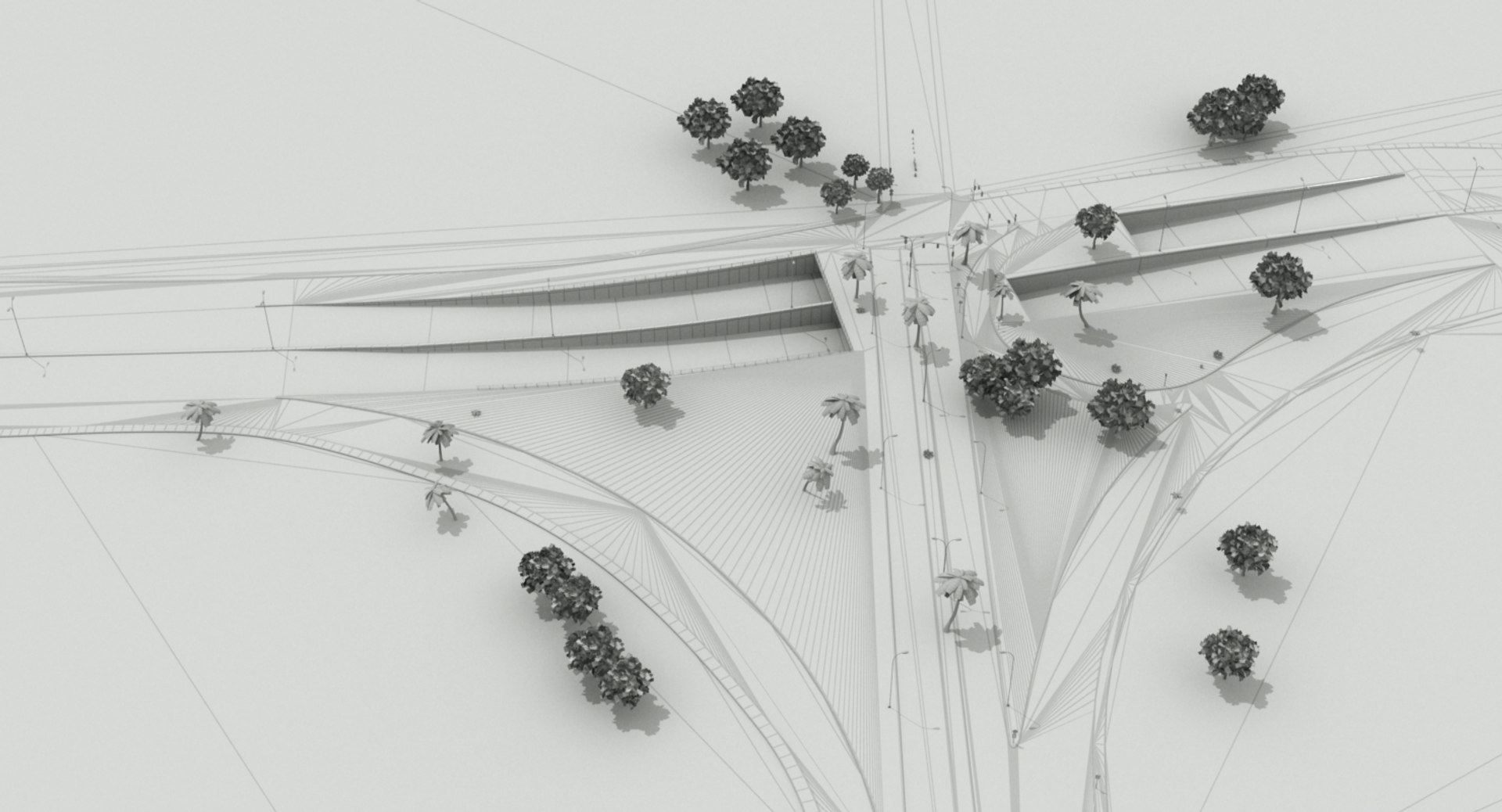 3D model intersection 3 road - TurboSquid 1359396