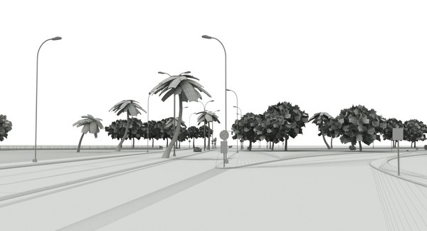 3D model intersection 3 road - TurboSquid 1359396