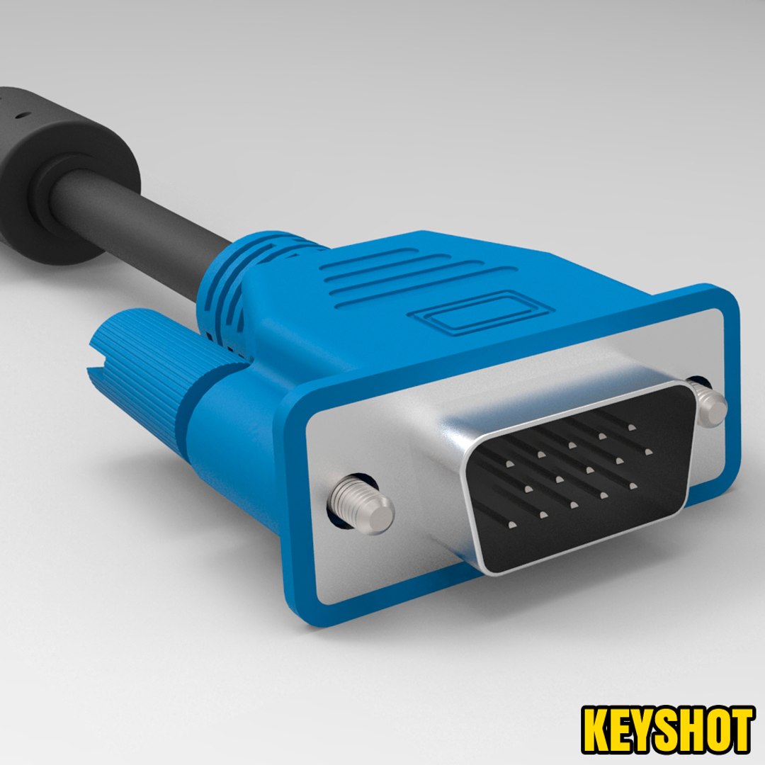 3d Model Vga Monitor Cable