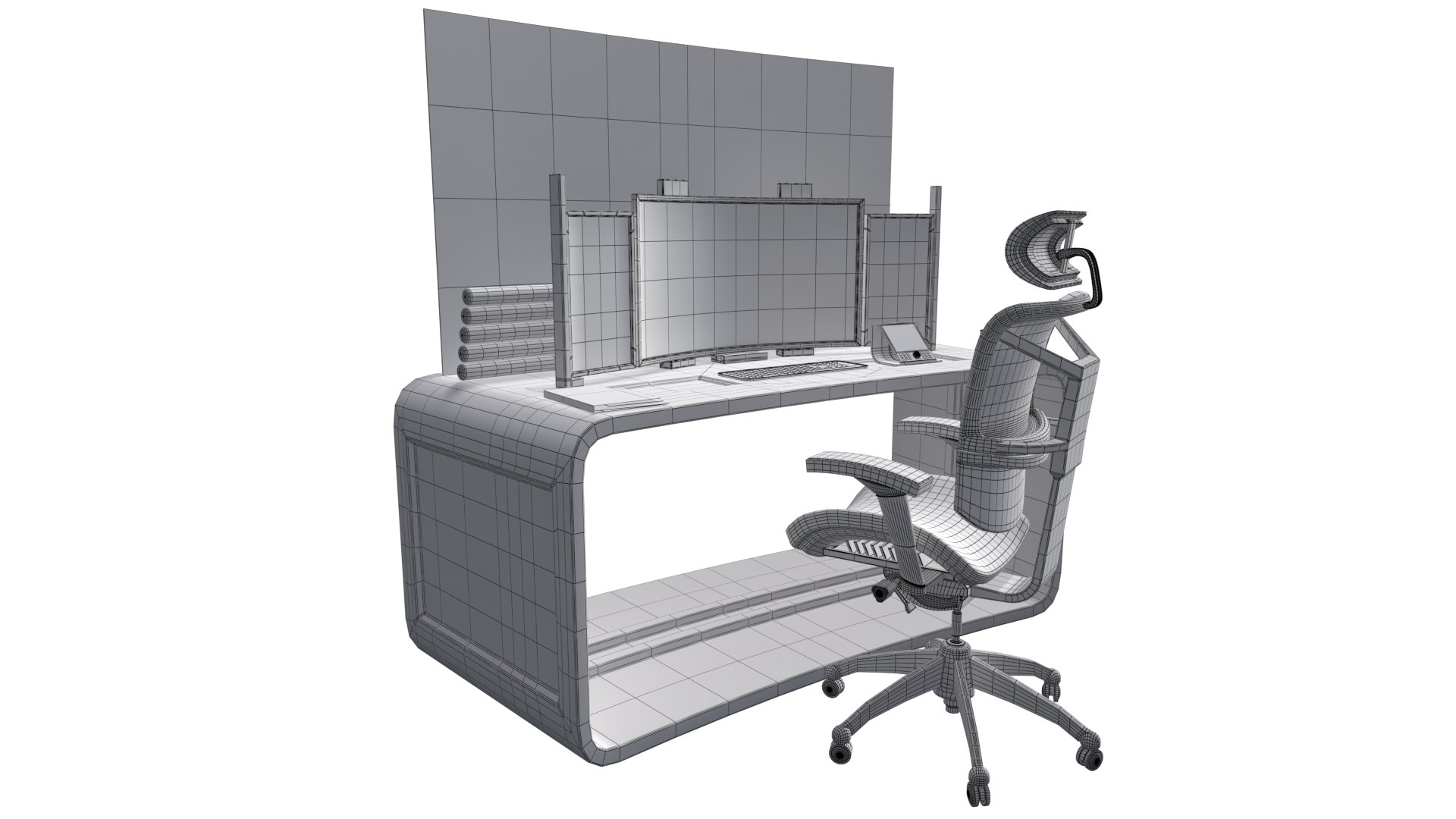 3D Control Panel Desk Model - TurboSquid 1924923