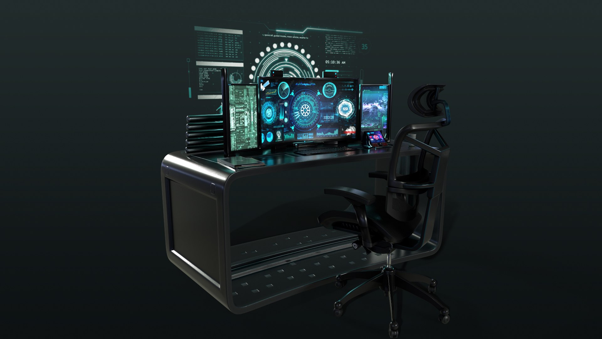 3D Control Panel Desk Model - TurboSquid 1924923