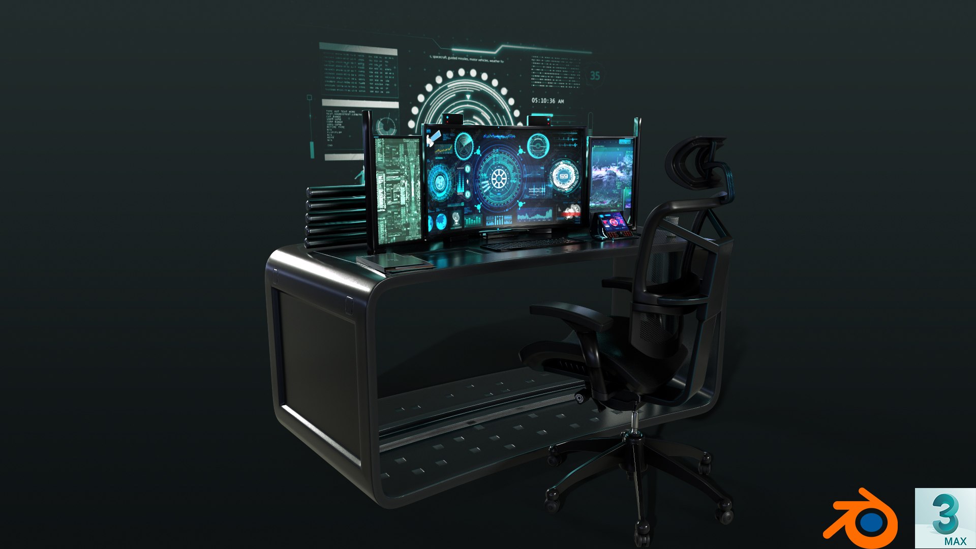 3D Control Panel Desk Model - TurboSquid 1924923