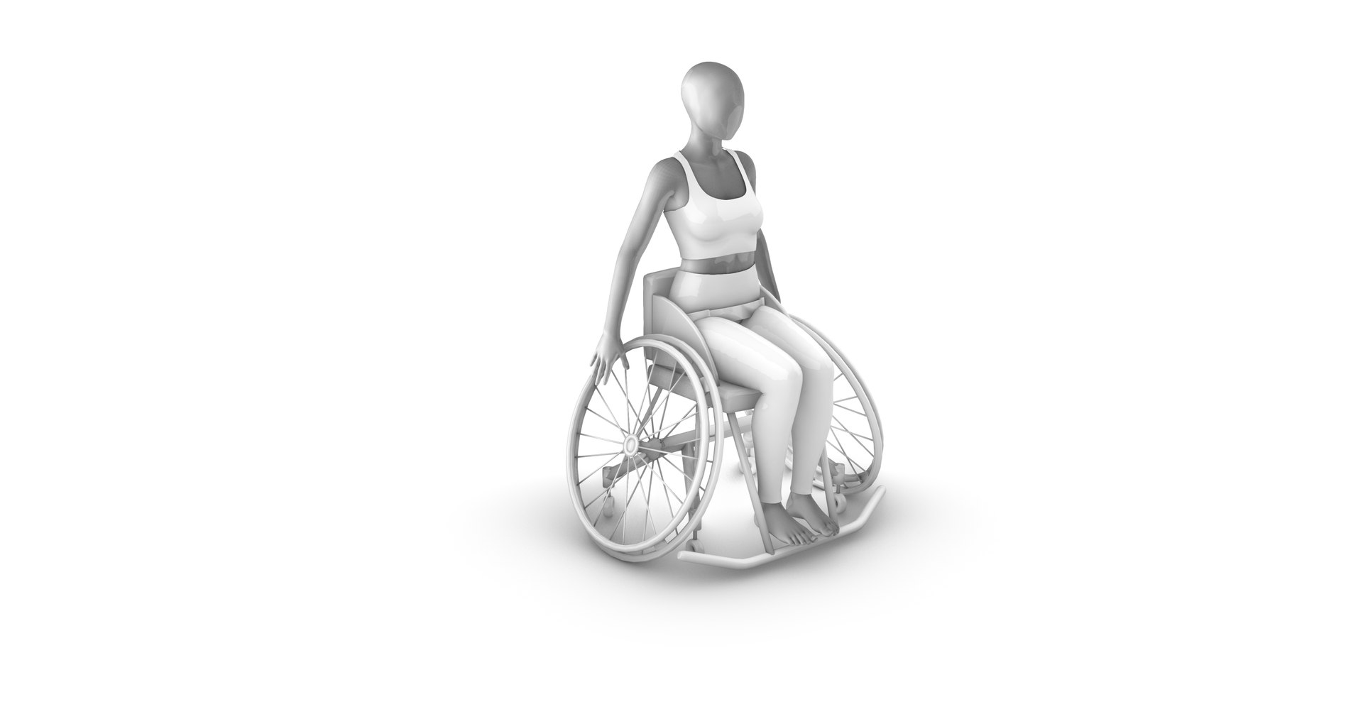 3D Female Wheelchair Mannequin Sportswear Model - TurboSquid 2213762