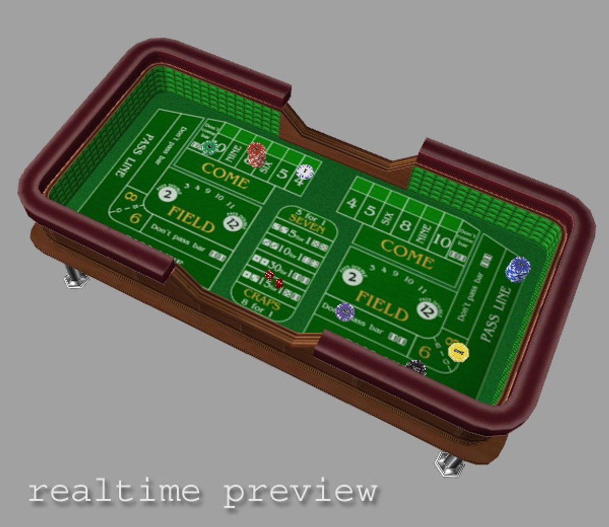 3d Casino Craps Table Model