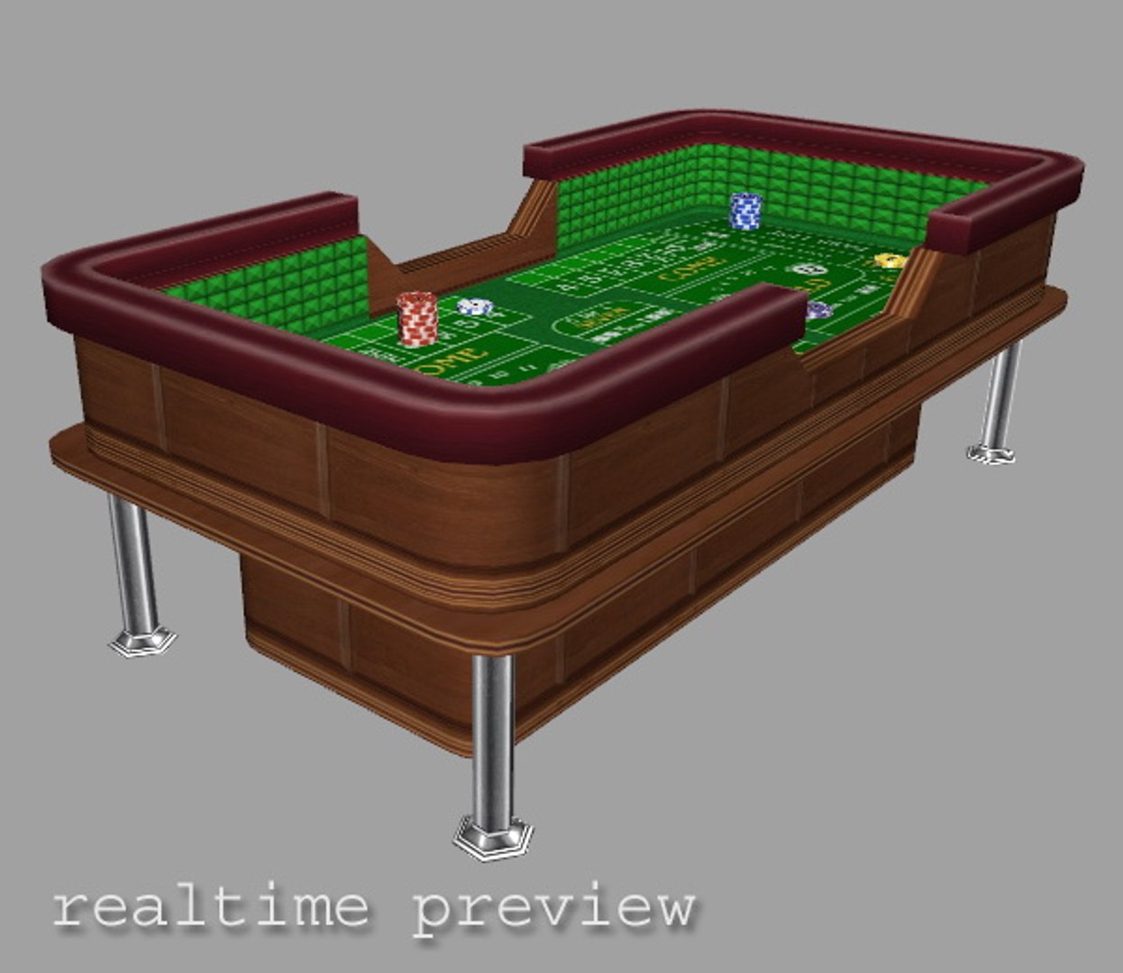 3d Casino Craps Table Model