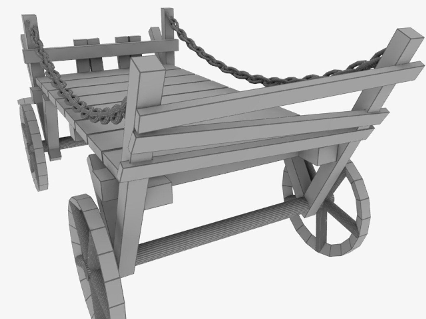 low-poly cart 3d 3ds