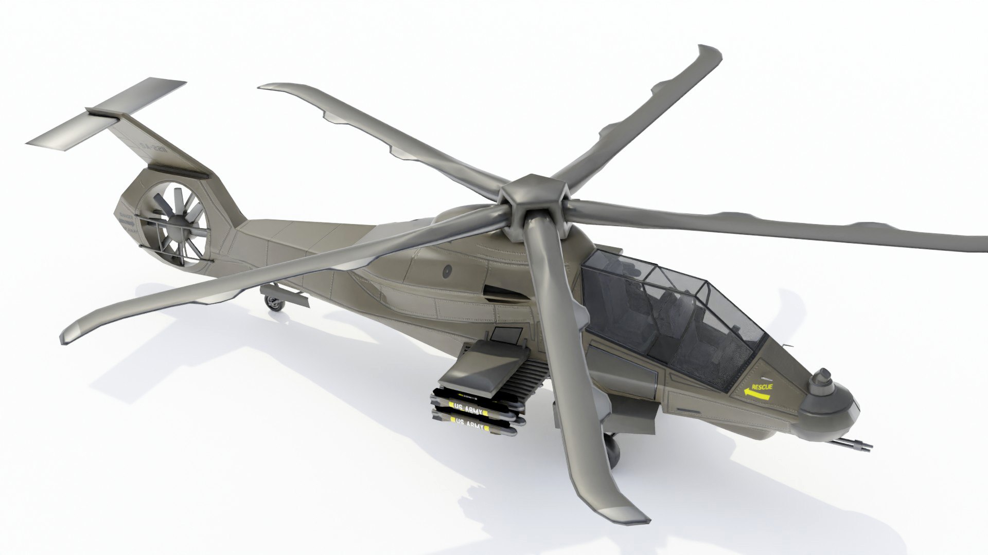 Rah-66 Attack Helicopter Comanche 3d Model