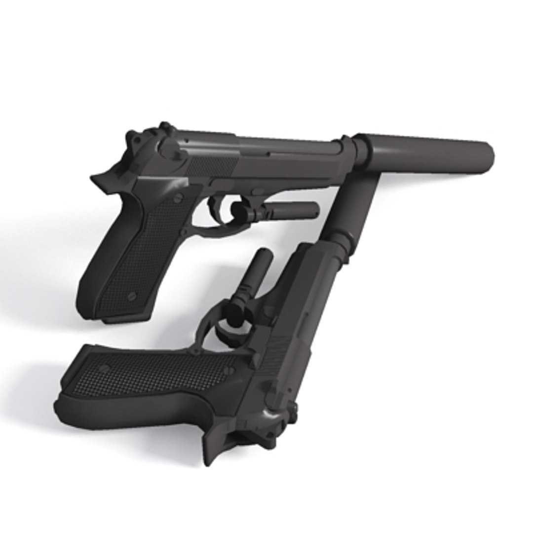 3d m9 pistol model
