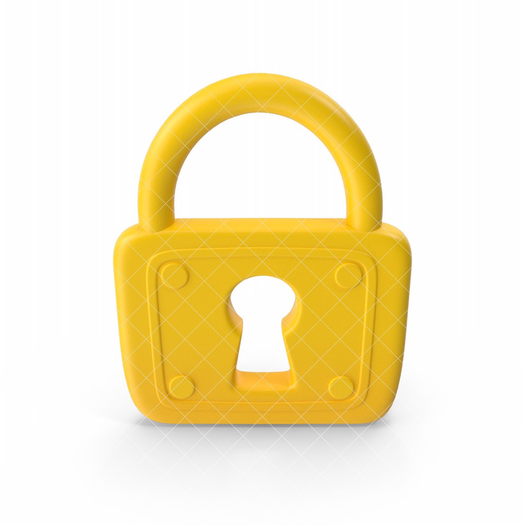 Symbol Padlock Yellow 3D Model - TurboSquid 2305808