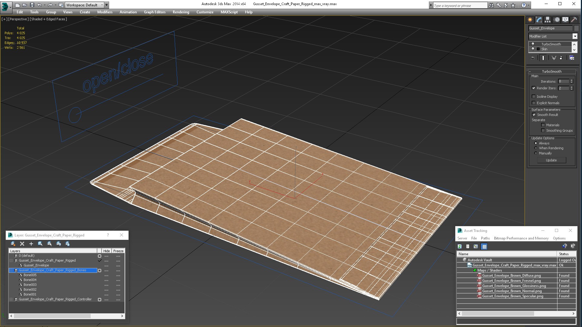 Gusset Envelope Craft Paper Rigged 3D Model - TurboSquid 2211515