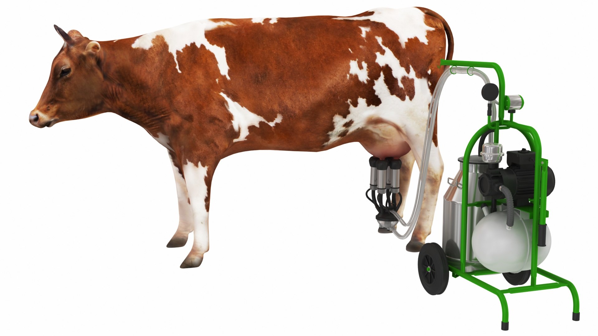 Portable Milking Machine With Cow Collection 3D - TurboSquid 2111768
