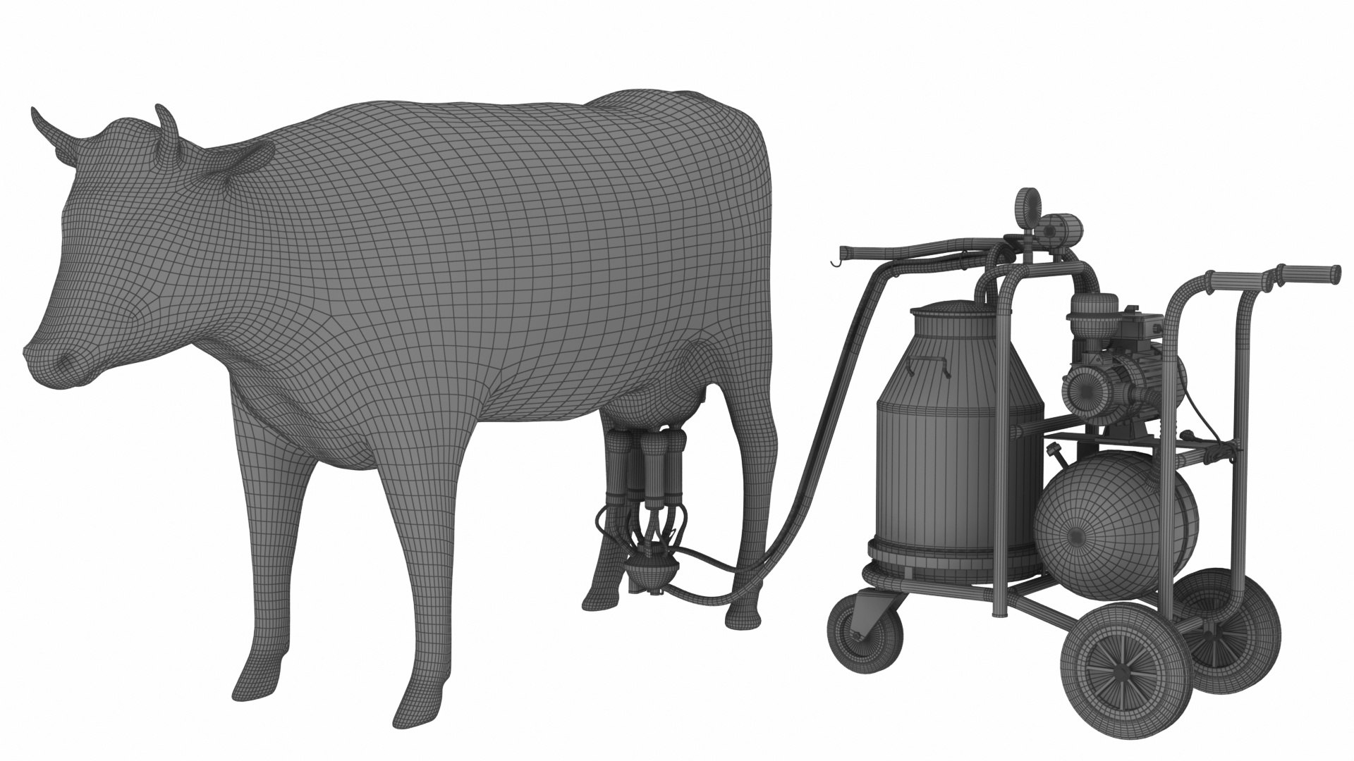 Portable Milking Machine With Cow Collection 3D - TurboSquid 2111768