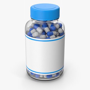 3D Pill Bottle With Pills model - TurboSquid 1944425