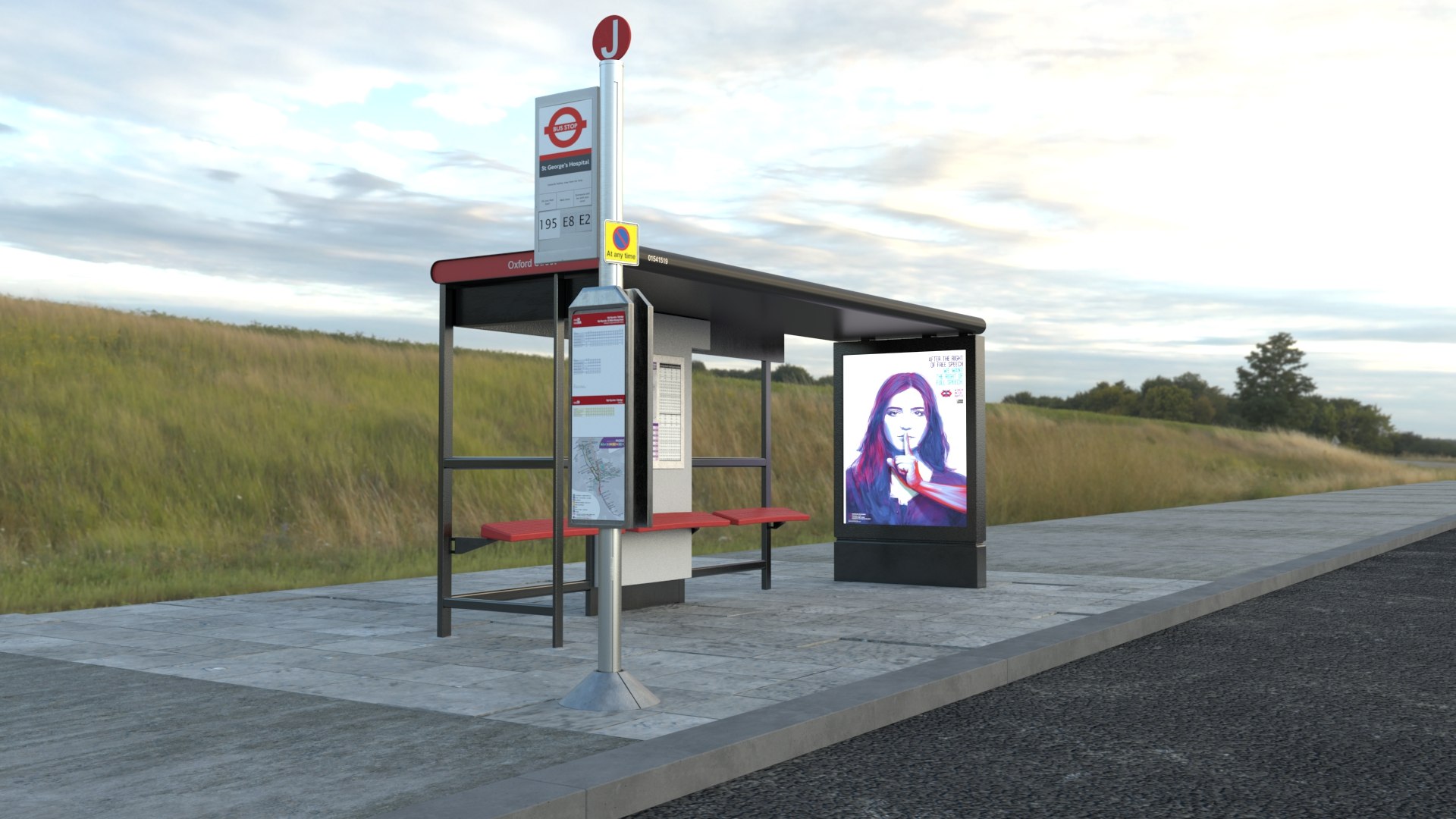 3D Bus Stop Model - TurboSquid 1470220