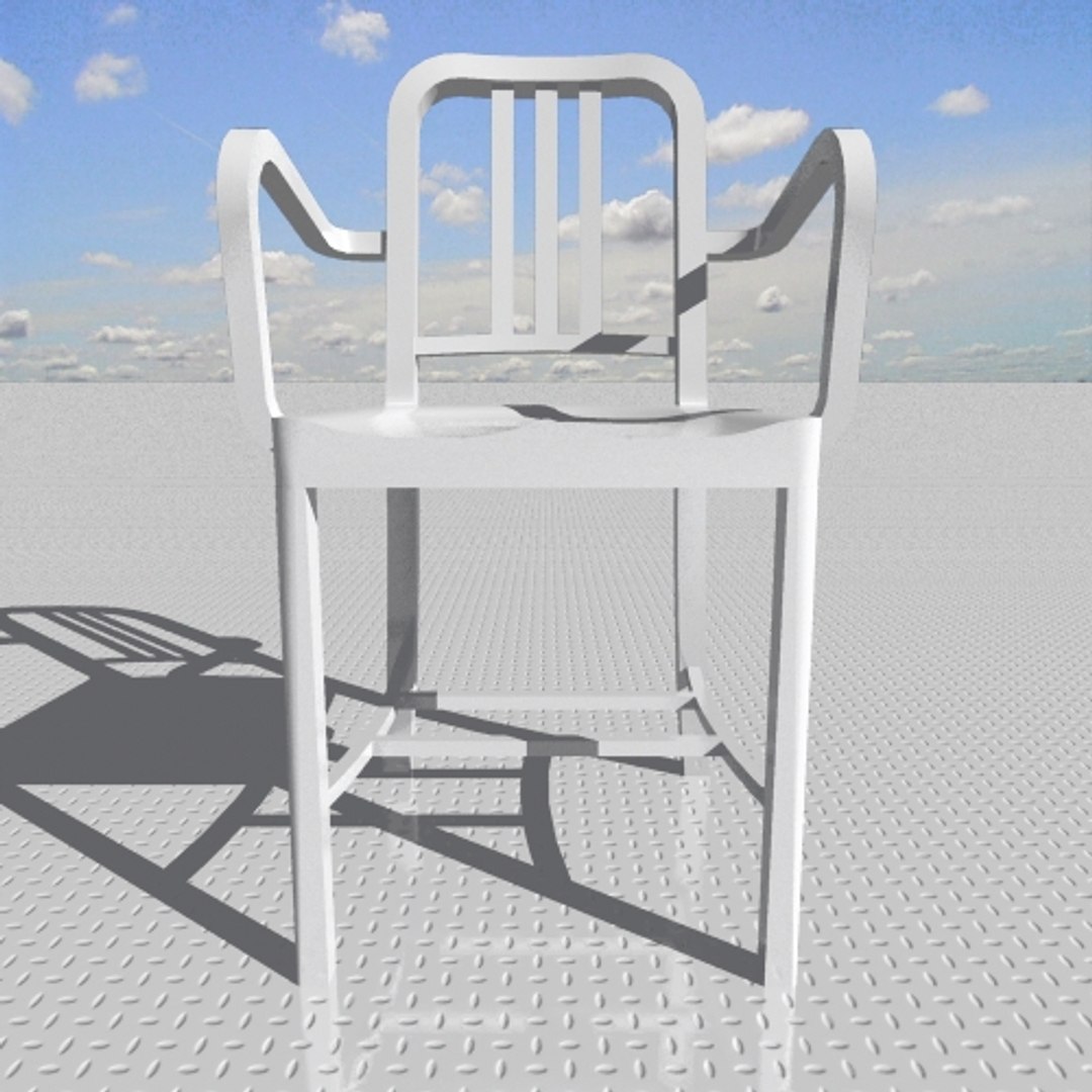 3d Navy Armchair Designed Model