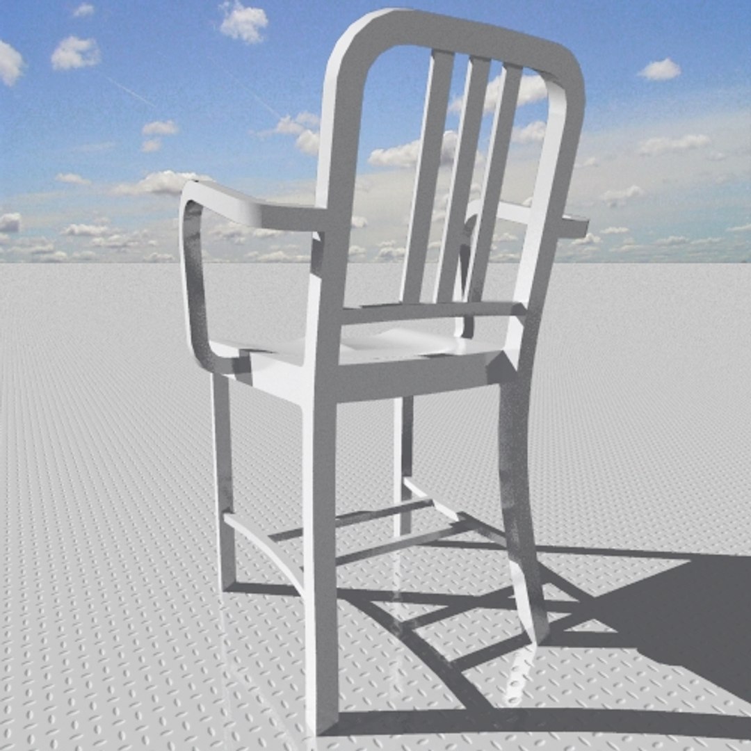 3d Navy Armchair Designed Model