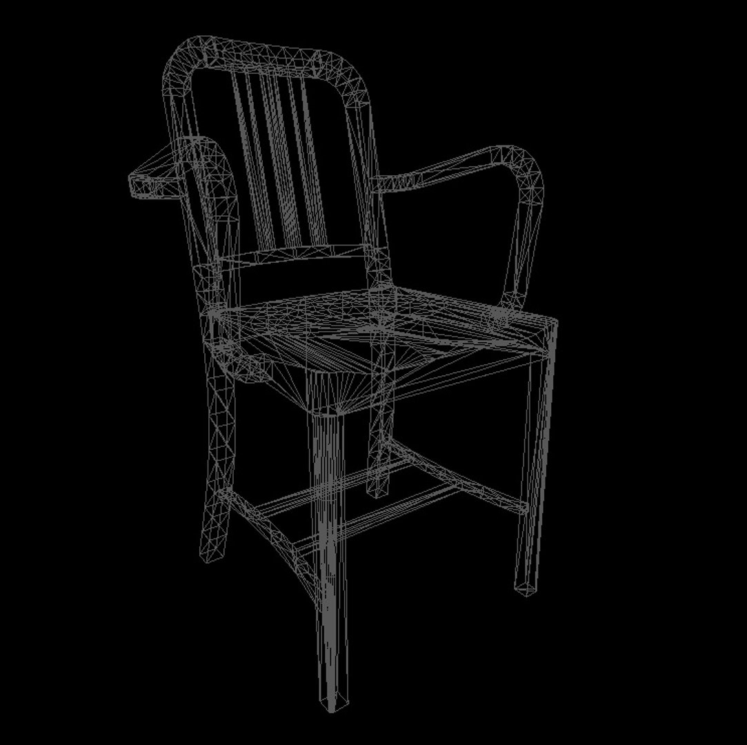 3d Navy Armchair Designed Model