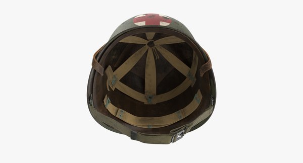 medic helmet m1 red cross 3d model