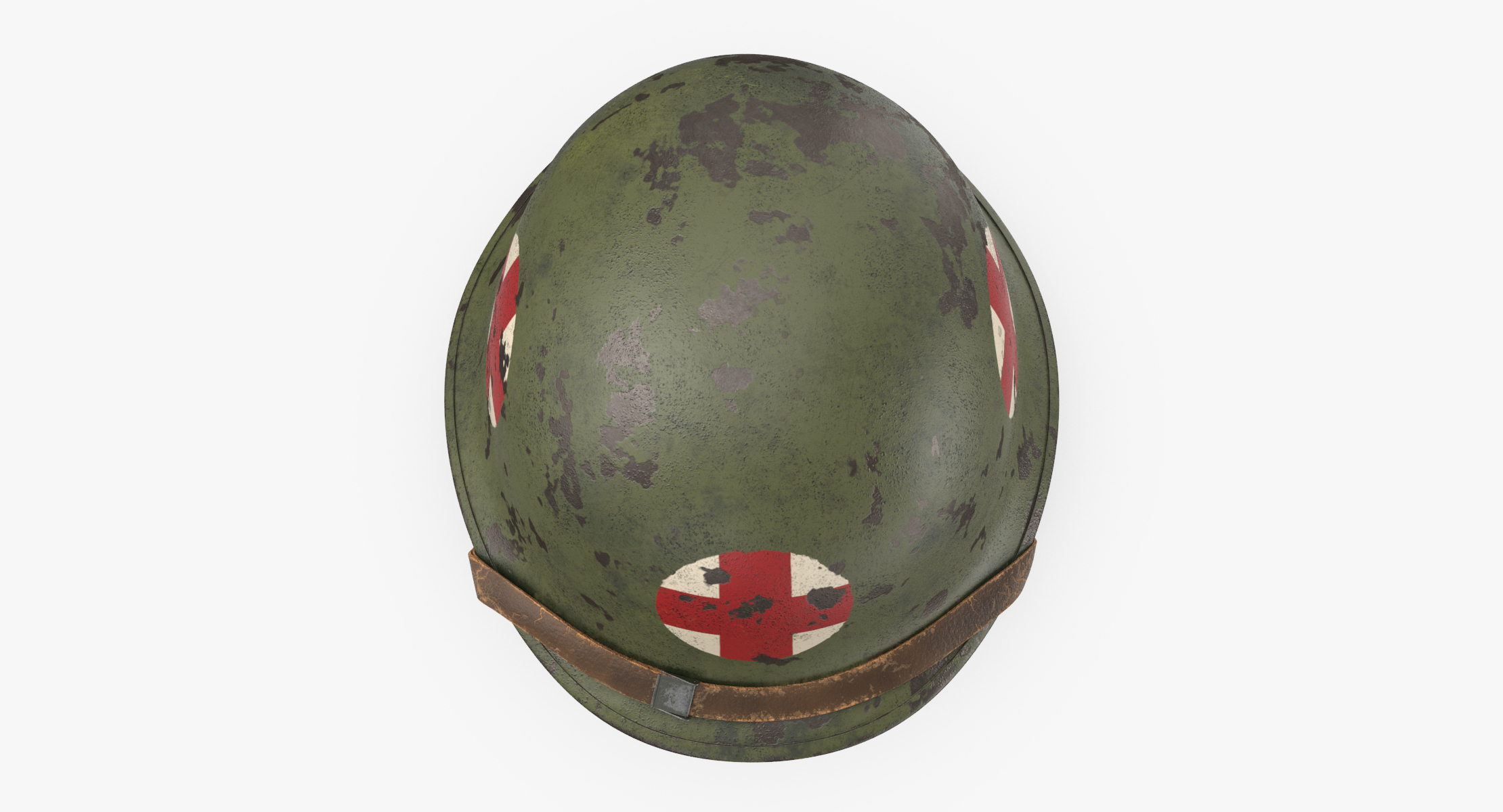 medic helmet m1 red cross 3d model