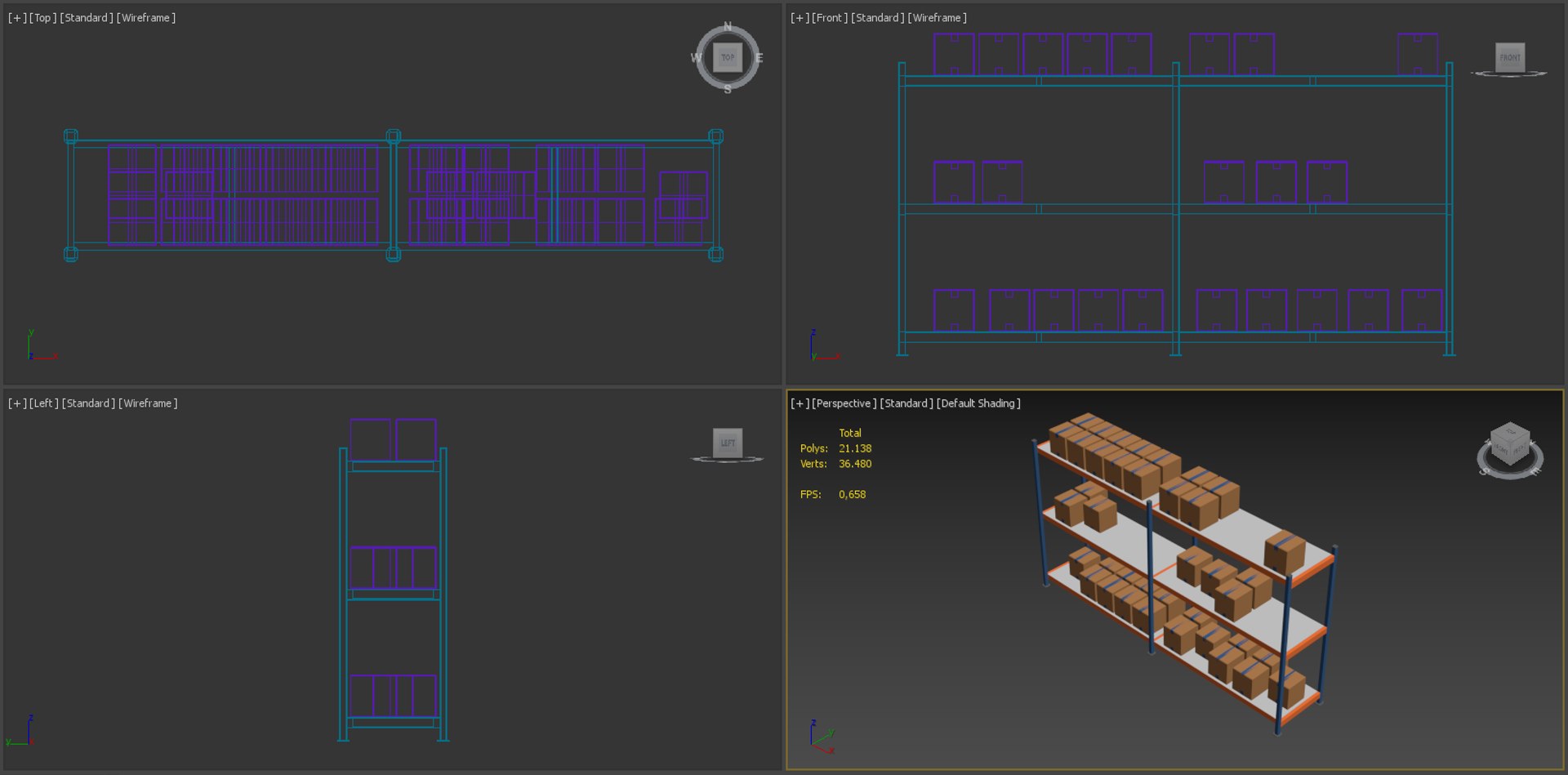3D Industrial Shelf - TurboSquid 2162625