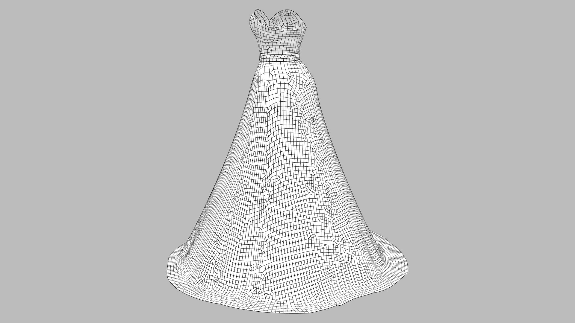 3D model Strapless Winter Gown Dress - TurboSquid 2071322