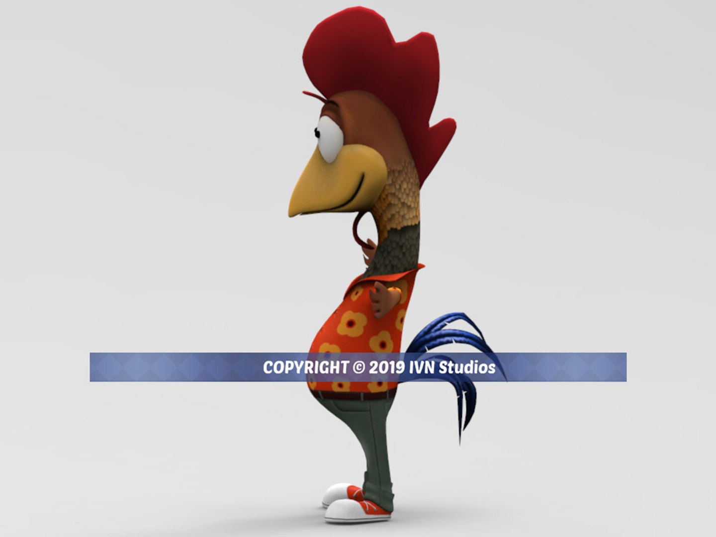 3D Model Cartoon Rooster - TurboSquid 1359699