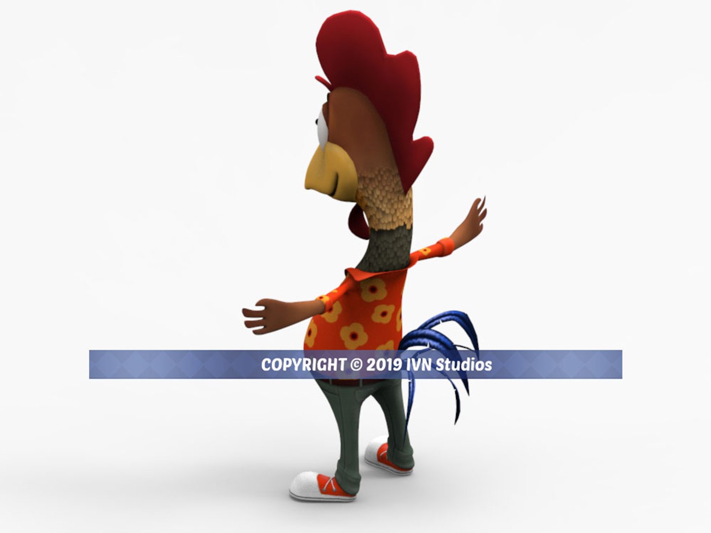 3D Model Cartoon Rooster - TurboSquid 1359699