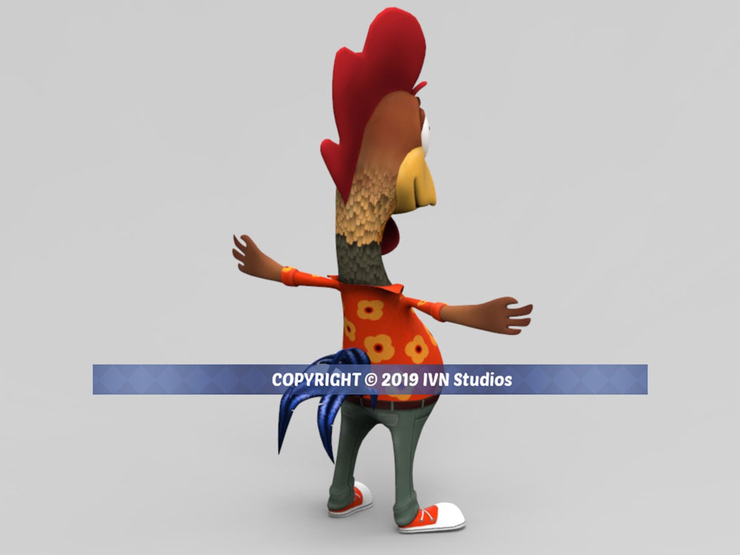 3D Model Cartoon Rooster - TurboSquid 1359699