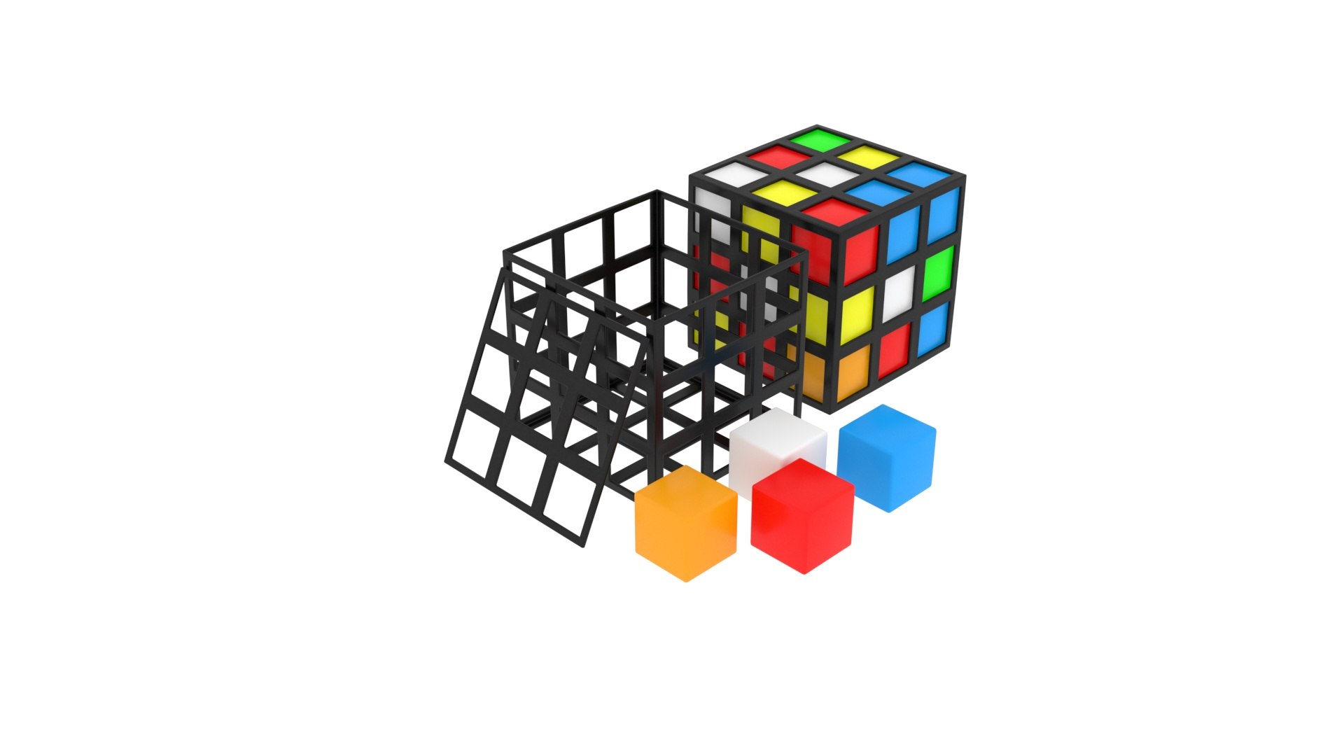Rubiks Cube Fidget Toys Collection 3D - TurboSquid 1826088