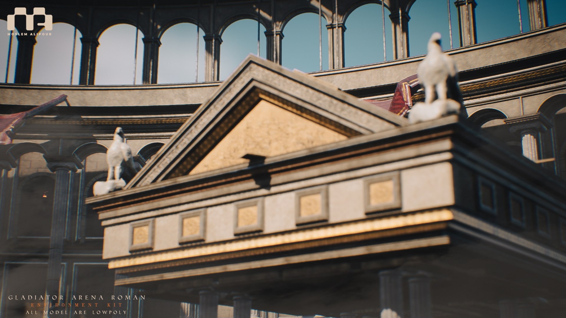 3D Model Gladiator Arena Roman Environment Kit - TurboSquid 2275786