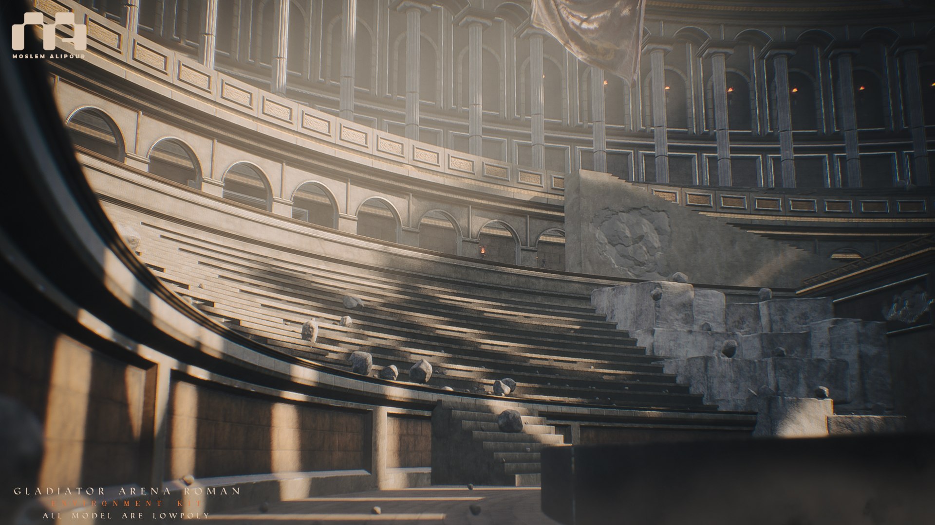 3D Model Gladiator Arena Roman Environment Kit - TurboSquid 2275786
