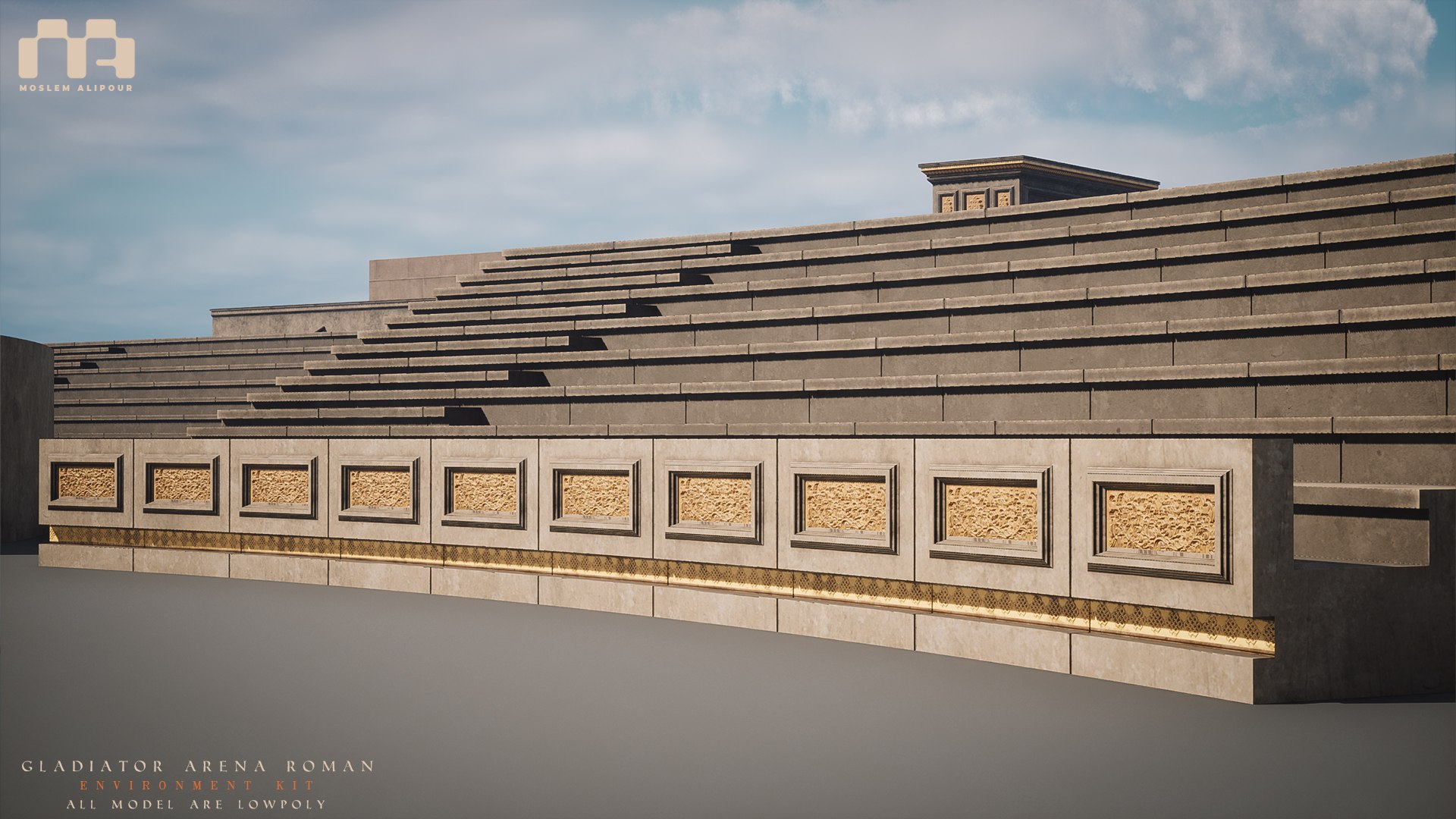 3D Model Gladiator Arena Roman Environment Kit - TurboSquid 2275786