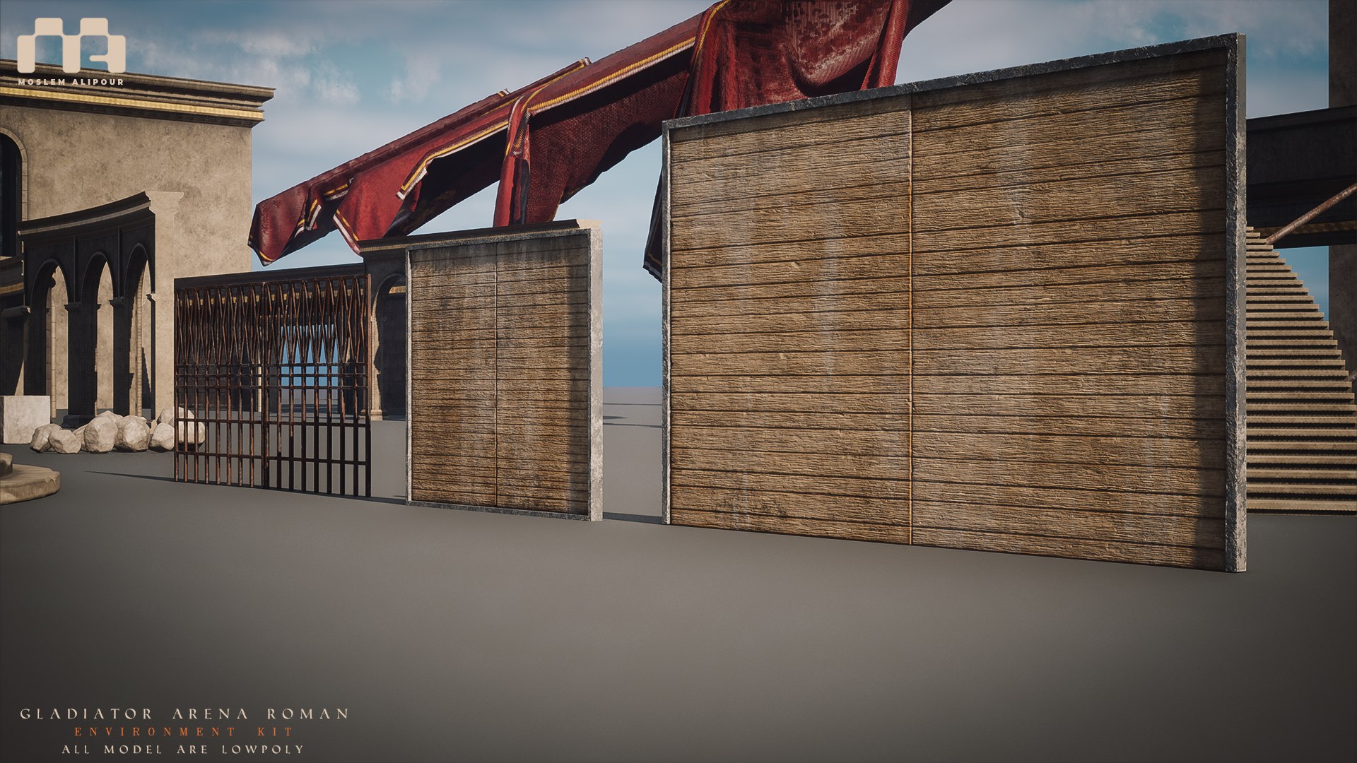 3D Model Gladiator Arena Roman Environment Kit - TurboSquid 2275786