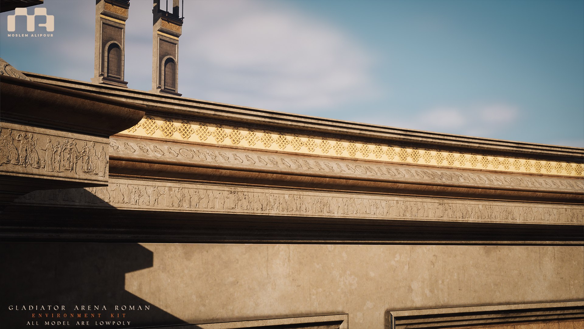 3D Model Gladiator Arena Roman Environment Kit - TurboSquid 2275786