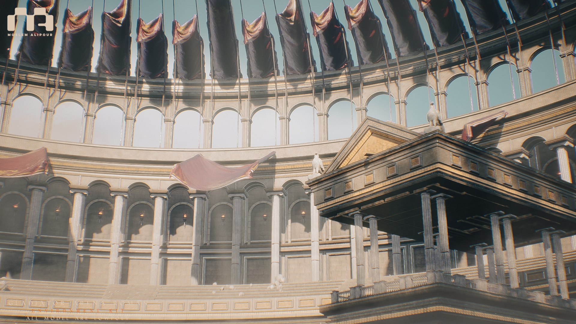 3D Model Gladiator Arena Roman Environment Kit - TurboSquid 2275786