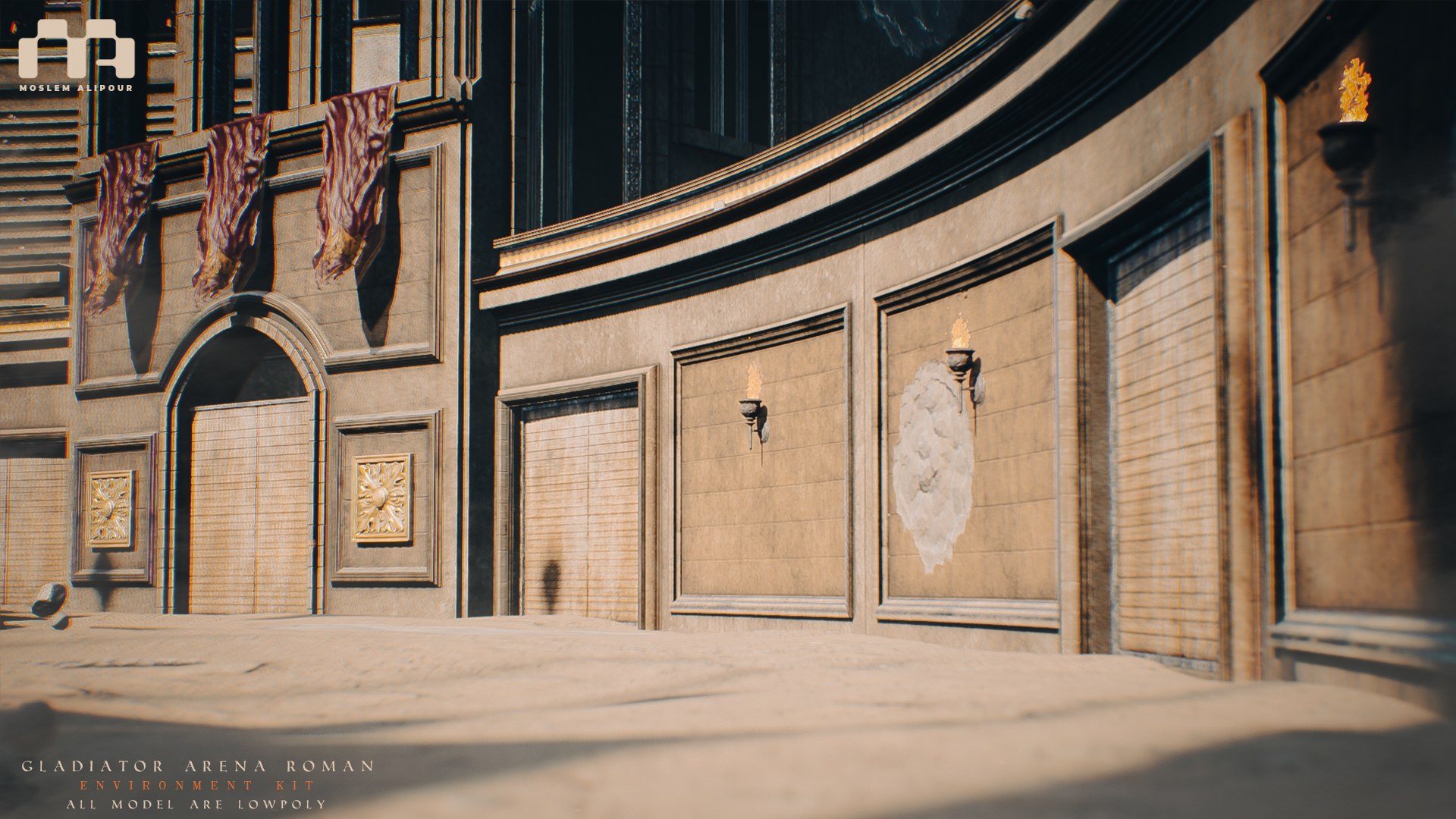 3D Model Gladiator Arena Roman Environment Kit - TurboSquid 2275786