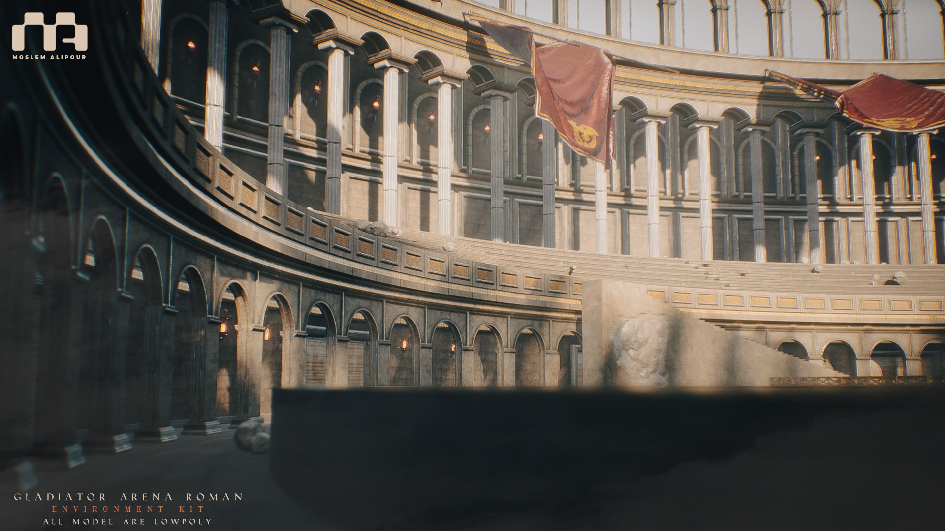 3D Model Gladiator Arena Roman Environment Kit - TurboSquid 2275786